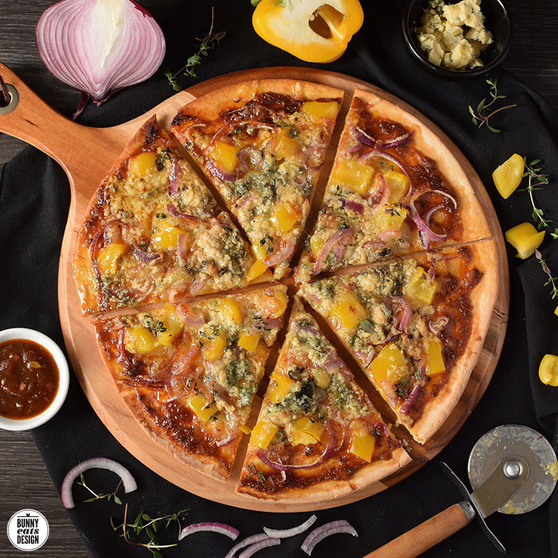 Tamarind chutney and blue cheese pizza | Bunny Eats Design