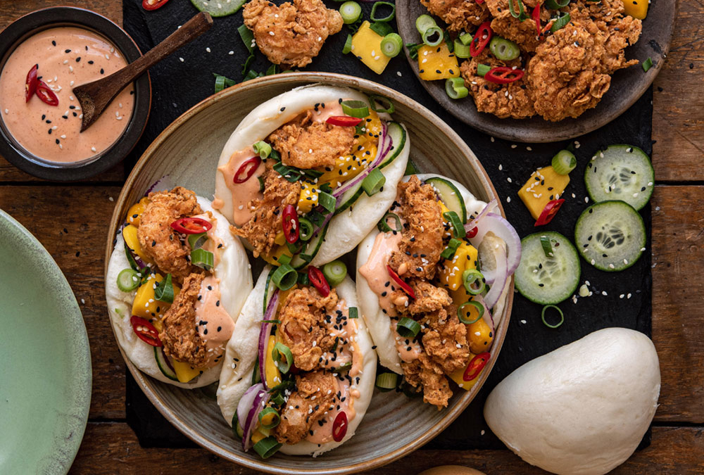 Crispy Prawn and Mango Bao with Chilli Mayo | Bunny Eats Design